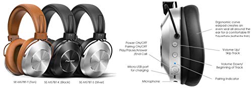PIONEER Bluetooth and High-Resolution Over Ear Wireless Headphone, Black (SE-MS7BT-K)