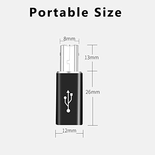 USB C to Printer Adapter, USB Type-C Female to USB Type-B Male Converter Compatible with HP Canon Printers, Scanner, Fax Machine, etc (Pack of 2)