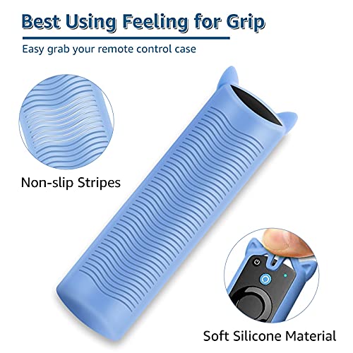 Xieen(2PCS) Fire tv Remote Cover(3rd Gen)(2021 Release), Fire Stick Remote Case Glow in The Dark, Light Weight, Anti Slip, Shock Proof(Glow Blue+Glow Green)