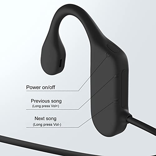 ZTGD BL09 Wireless Bluetooth Bone Conduction Headphones Bluetooth-Compatible IPX5 Life Waterproof Long Standby Stereo Wireless Hanging-Ear Earphone for Sports Black