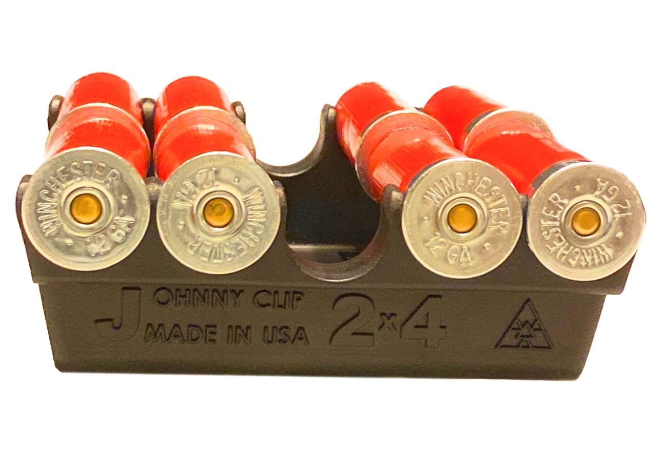 Johnny Clip 2x4-12 Gauge Caddy-Quad Loader-Speed Loader for 3 Gun Practical Shotgun-12 Gauge ShotShell Carrier Holder