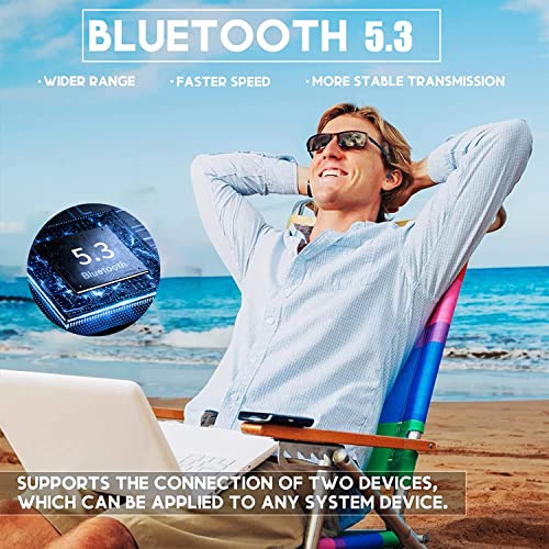 ESSONIO Swimming Headphones Bone Conduction Headphones Bluetooth Headphone for Swiming IPX8 Waterproof Headphones, Built-in 32g Memory