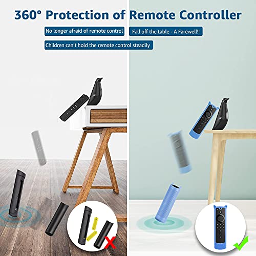 Xieen(2PCS) Fire tv Remote Cover(3rd Gen)(2021 Release), Fire Stick Remote Case Glow in The Dark, Light Weight, Anti Slip, Shock Proof(Glow Blue+Glow Green)
