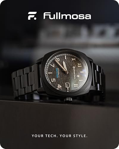 Fullmosa 16mm Stainless Steel Watch band, Quick Release Link Watch Strap Bracelet Replacement Wristband for Men Women, Black