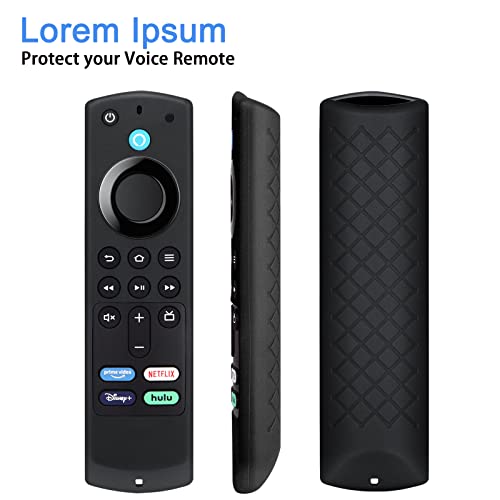 Remote Cover for FirTV Stick 4k Max/FirTV Stick (3rd Gen) 2021/FirTV Stick (2nd Gen and 3rd Gen)/Firstick 4k 2018(2020) Silicone Remote Sleeve Cover-Black