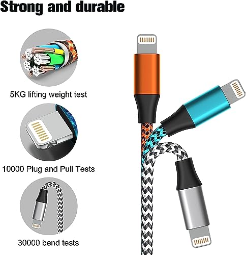 [Apple MFi Certified] iPhone Charger,Compatible for iPhone Charger,3Pack 10FT Fast Chargers Lightning Cable for iPhone 14/13/12/11/Xs/XR X/8/7/iPad iPod AirPods