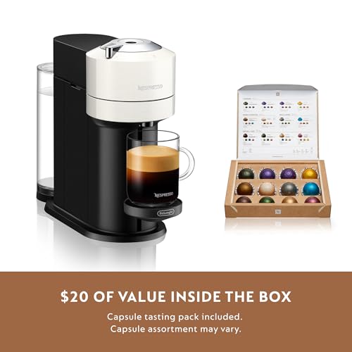 Nespresso Vertuo Next Coffee and Espresso Maker by De'Longhi with Aeroccino Milk Frother, White