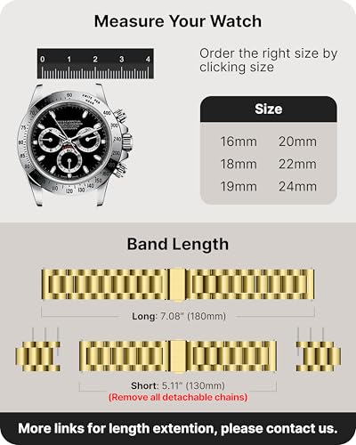 Fullmosa 18mm Stainless Steel Watch band, Quick Release Link Watch Strap Bracelet Compatible with Garmin Vivoactive 4S/Vivomove 3S/Active S/Venu 2S/Move 3S, Golden