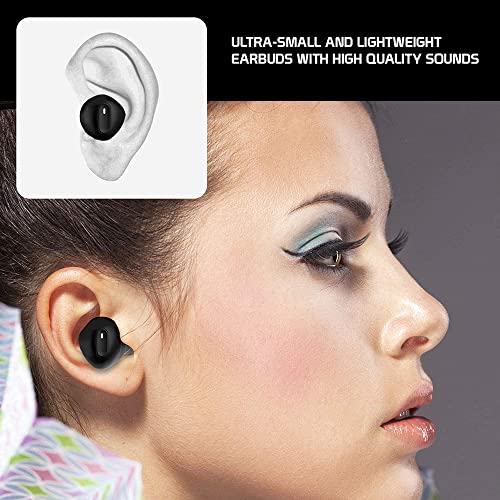 Wireless V5.1 Bluetooth Earbuds Compatible with Samsung Galaxy A20 with Extended Charging Pack case for in Ear Headphones. (V5.1 Black)