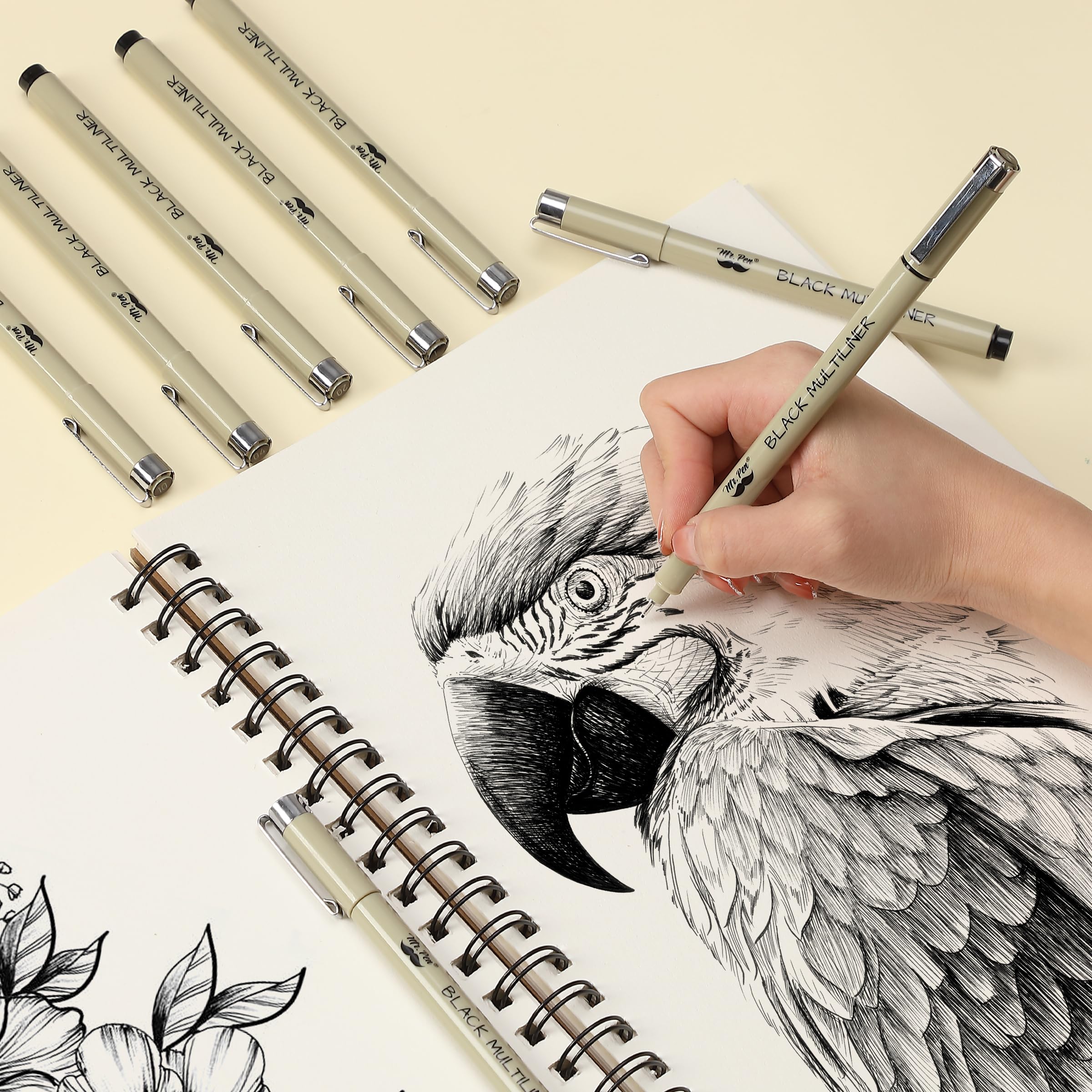 Mr. Pen- Black Fineliners, Fine Point Pens, 0.25mm, 4 Pack, Bible Pens No Bleed, Fine Tip Pens, Ultra Fine Point Pens, Black Fineliner Pens, Black Fine Point Pens, Black Art Pens, Fineliner Pen Black