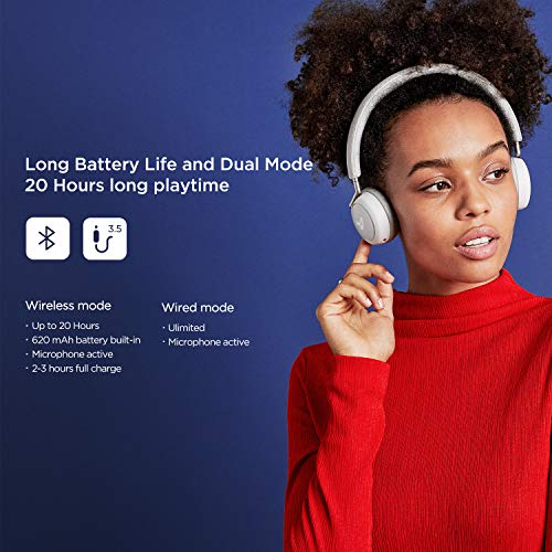 Libratone Q Adapt Active Noise Cancelling Headphones, Wireless Bluetooth Over Ear Headset w/Mic, CSR 8670 Chip, aptX Lossless Hi-Fi Sound with Deep Bass, 20 Hours Playtime for Travel Work TV-Black