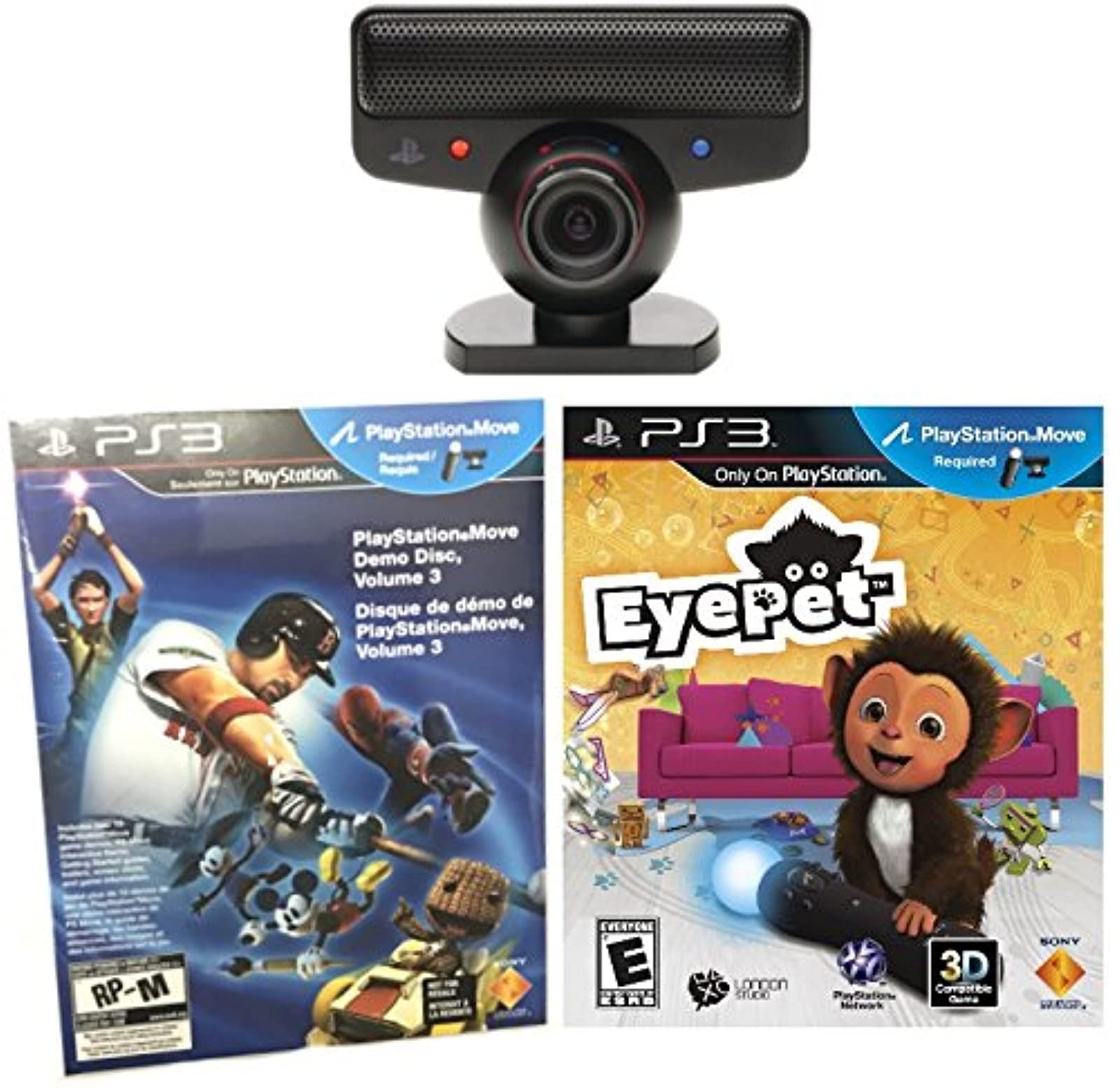 Sony PlayStation 3 Eye Camera + EyePet Game + PS3 Sampler (15 Games) (Bulk Packaging) BUNDLE