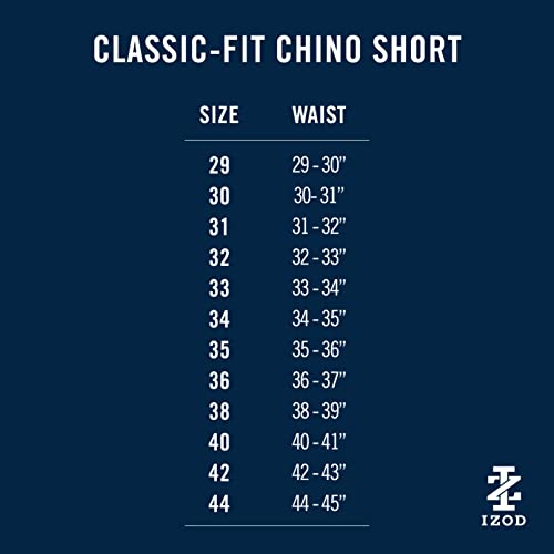 IZOD Men's Classic Saltwater 9.5" Flat Front Chino Short, Pale Khaki, 38