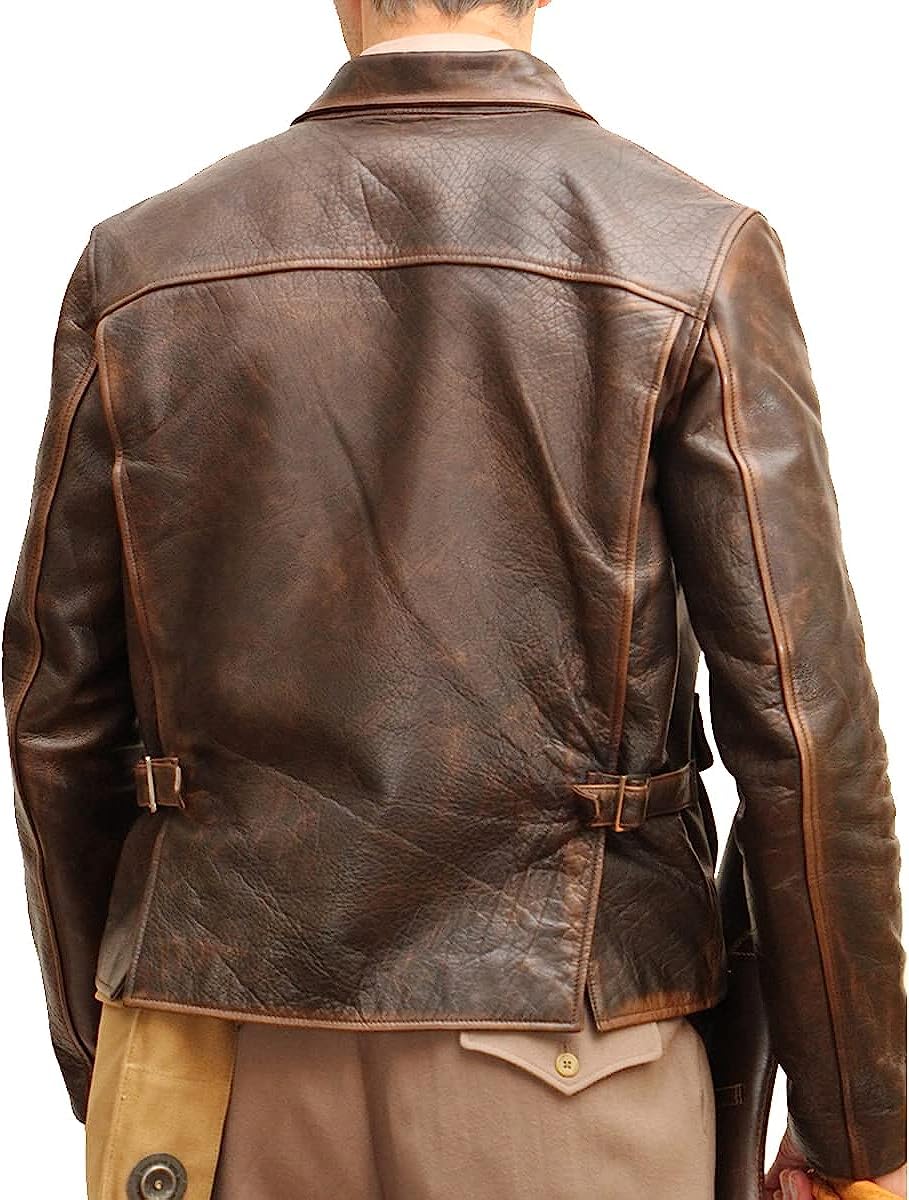 Craftnik Mens Raider Of The Lost Jones Leather Jacket – Vintage Harrison Indiana Leather Jacket – Distressed Leather Jacket