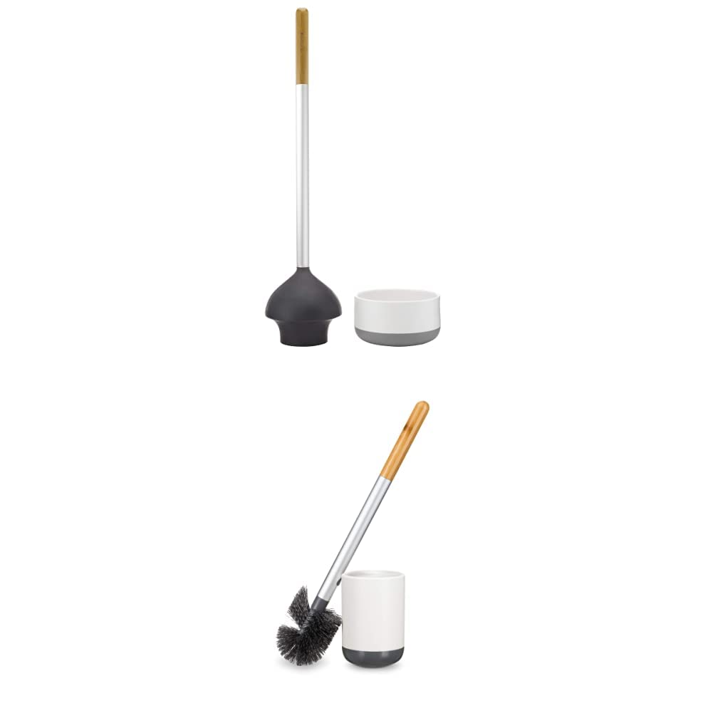 Full Circle Royal Flush Toilet Brush and Plunger Set