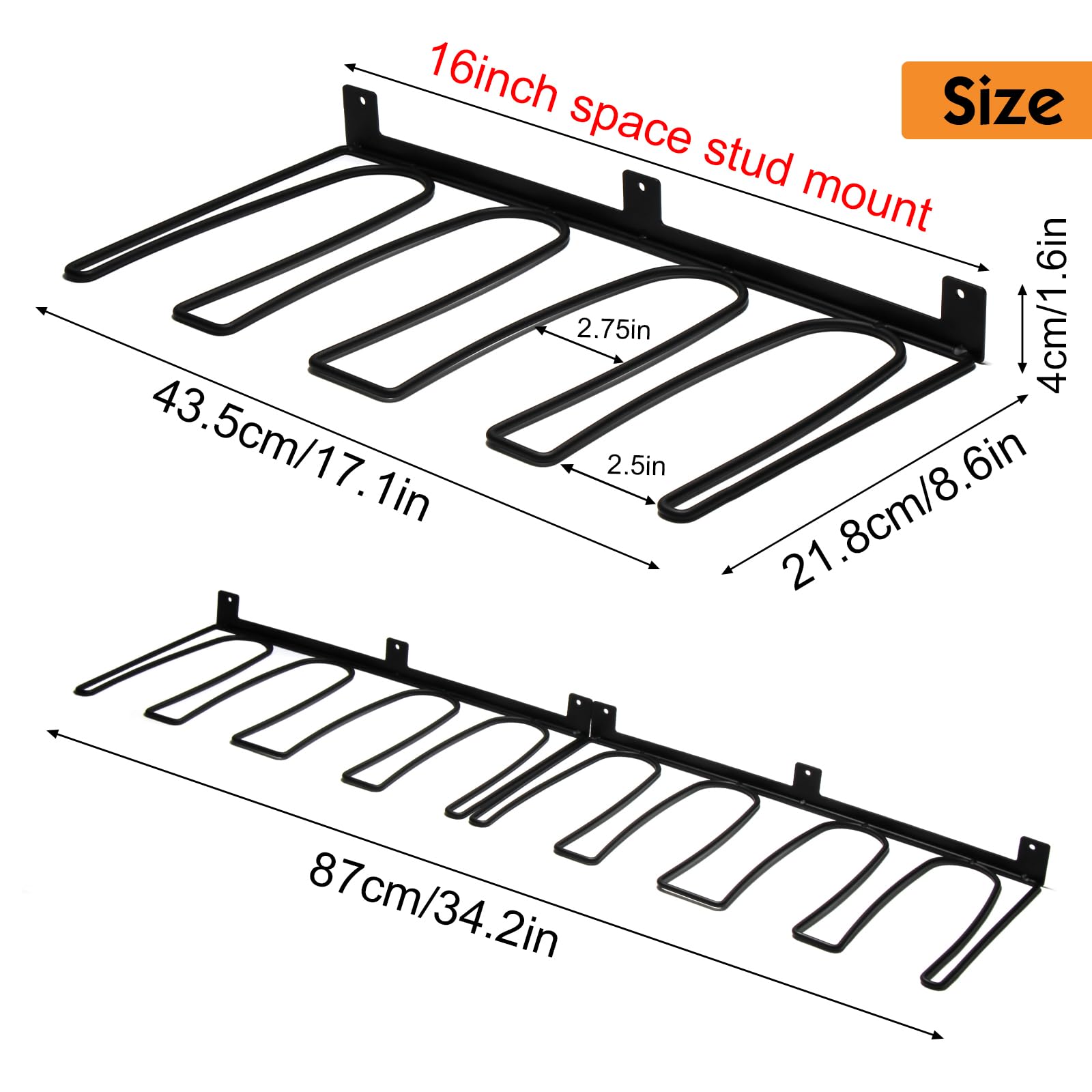 ORLESS Wader Hangers 4-Pair Boot Rack Garage Storage, Cowboy Boot Holder, Metal Wire Organizer for Entryway