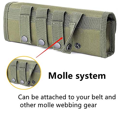 ACEXIER Hunting Military 18 Round Tactical Molle Cartridge Shell Holder Ammo Bag Pouch Military Waist Bag 12/20 Gauge Gun Bullet Pouch(Include One Tactical Patch)