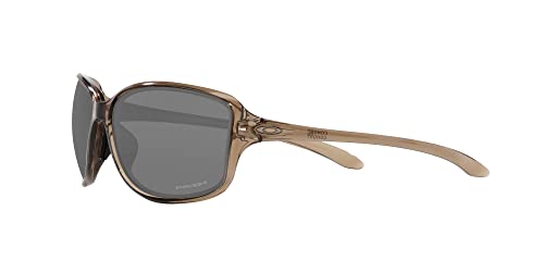 Oakley Women's OO9301 Cohort Rectangular Sunglasses, Brown Smoke/Prizm Black, 62 mm