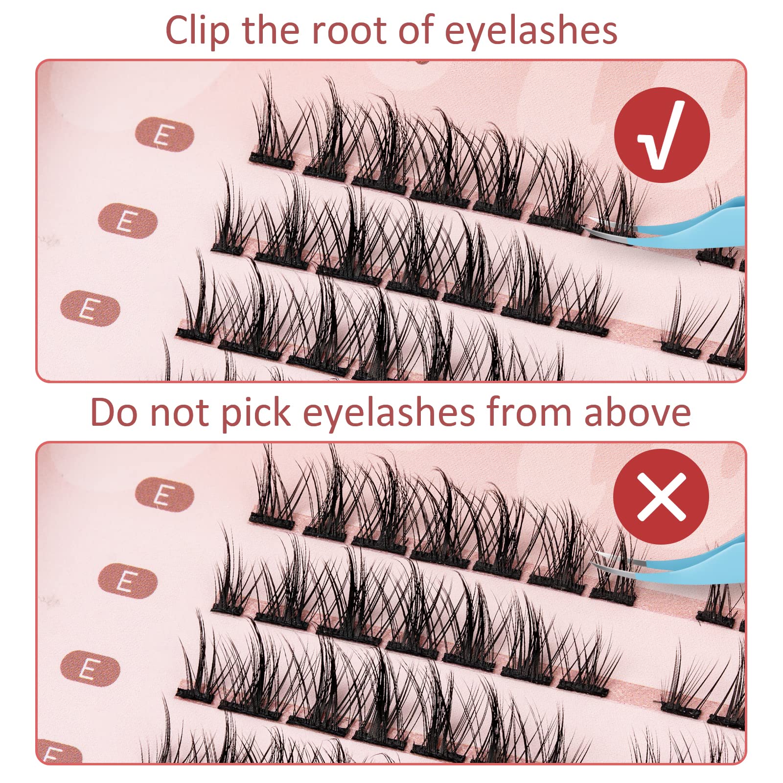 DIY Eyelashes extension, MLEN DIARY 56 cluster wisps lashes 7-12mm cluster eyelash extensions 0.07mm Soft False Eye lash fluffy individual Fake Eyelash natural look