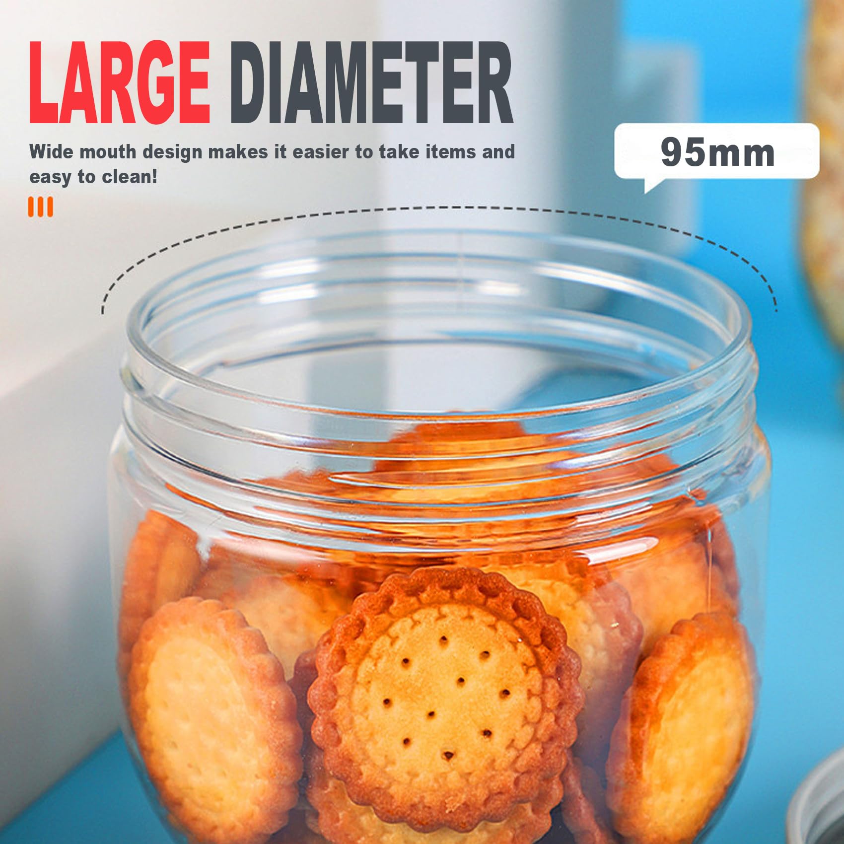 3-Piece Cute Glass Jars with Screw Airtight Lids, Wide Mouth Bottle Glass Storage Jars with Lids for Food Candy Grain Kitchen, Cat Claws Overnight Oats Containers Jars Small Stackable Canning Jar