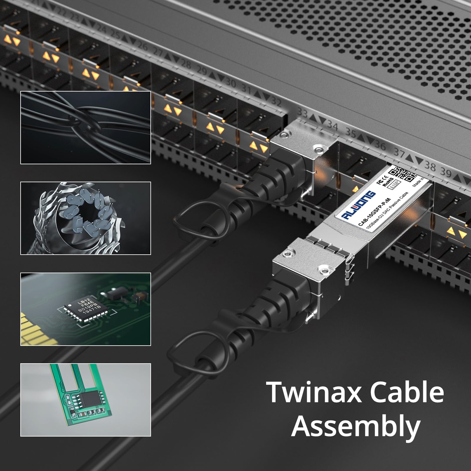 2-Pack 3m/9.84ft 10G Direct Attach Copper Cable, SFP+ Passive Twinax DAC Cable for Cisco SFP-H10GB-CU3M, Ubiquiti, Arista, D-Link, Intel, Meraki, Mikrotik, Netgear, TP-Link etc.