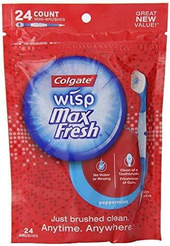 Colgate Wisp Portable Mini-Brush Max Fresh, Peppermint, 24 Count