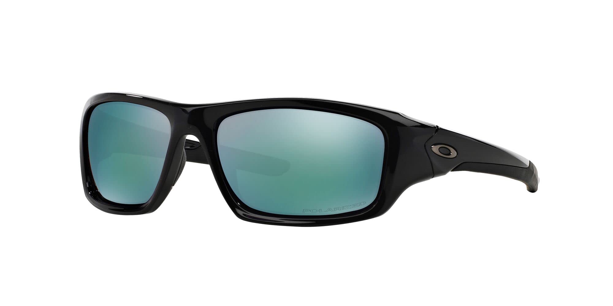 Oakley Men's OO9236 Valve Rectangular Sunglasses, Polished Black/Deep Blue Polarized, 60 mm