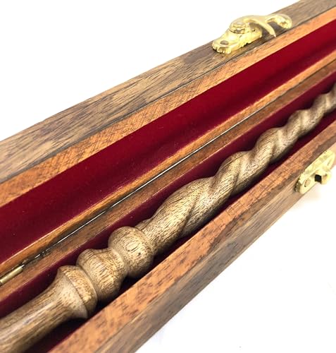 Will O'Wisp's Wand Emporium Witch and Wizard Wand in Real Wooden Display Box Certificate of Authenticity (The Sage)