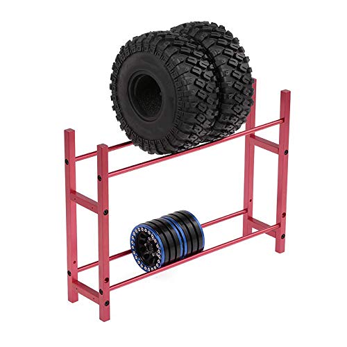 Facibom Tire Rack Storage Garage Organizer for TF2 SCX10 D90 TRX4 1/10 RC Car Truck Crawler Tires,Black
