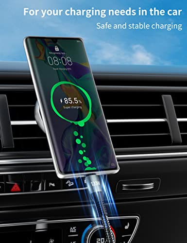Quikbee Multi Charging Cable, 4ft/1.2m, 3 in 1 Fast Charging Cable Nylon Braided USB-C/Type c Charging Cable/Micro-USB Ports for Mobile15 14 13 12 11 xs x, Samsung,Huawei,and Other Devices.