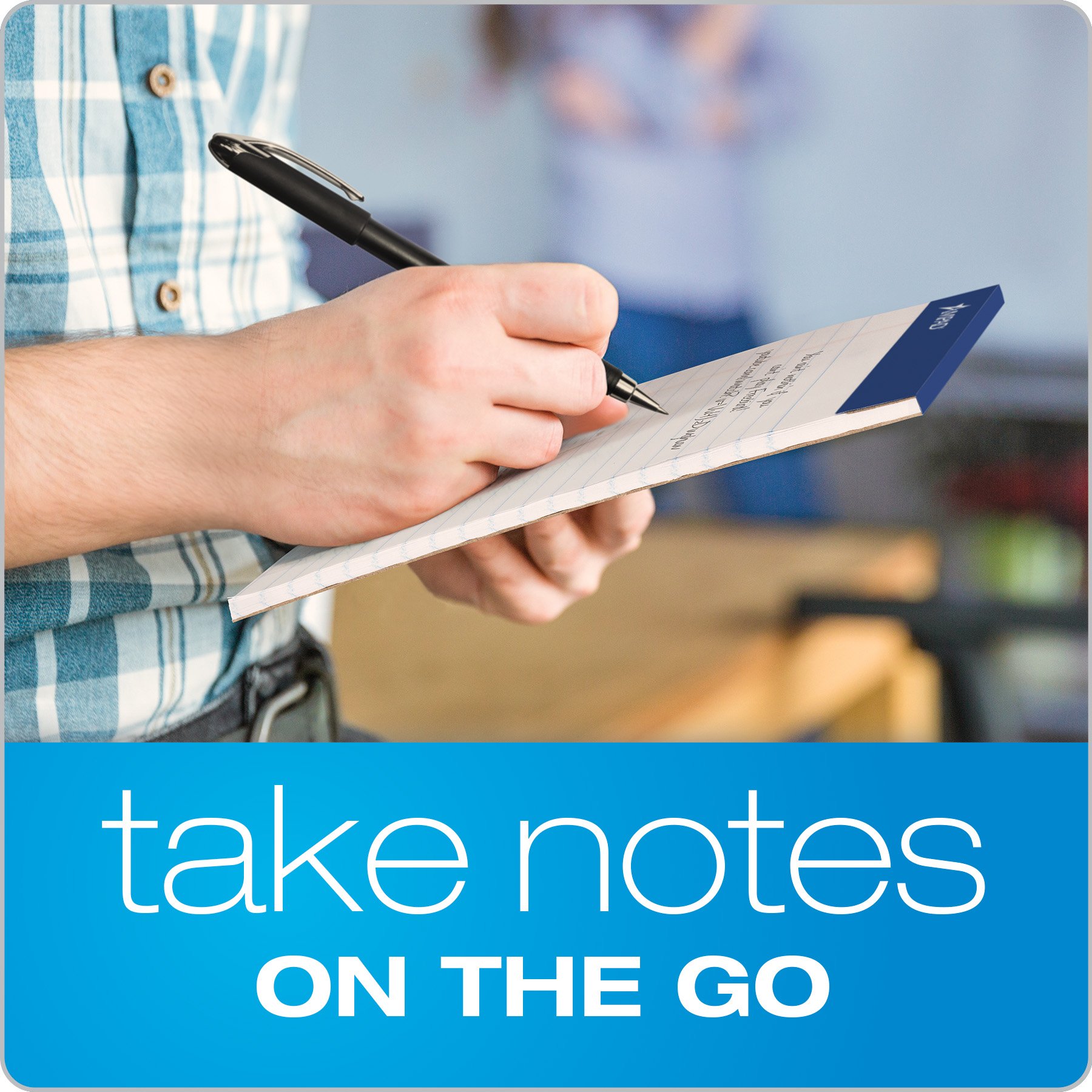 Ampad Jr. Notepad, College/Medium Ruled, 50 Sheets, White, 5" x 8", 12 per Pack (20-364)