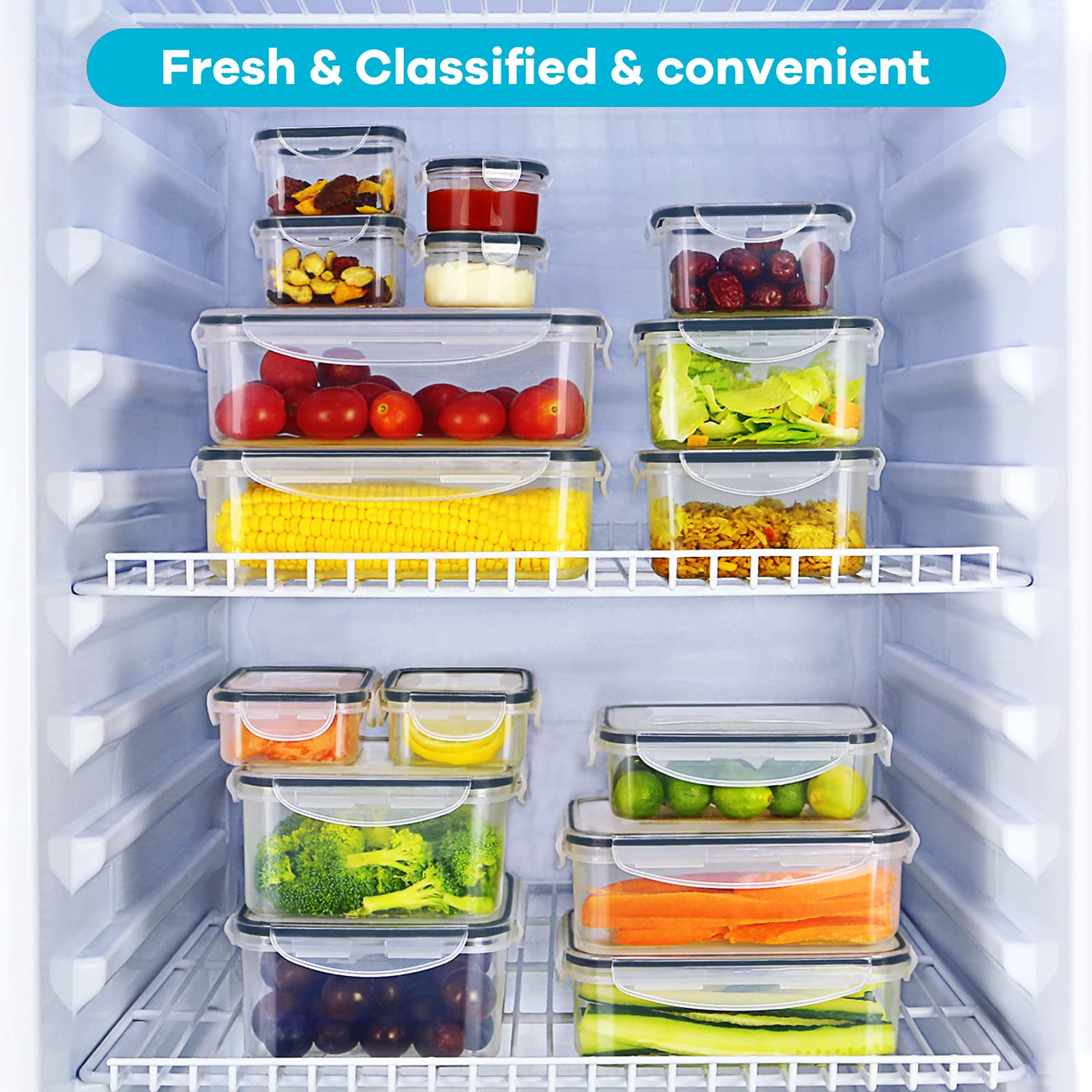 36 PCS Food Storage Containers Large , (18 Stackable Plastic Containers with 18 Lids) - 100% Airtight & BPA-Free & Microwave, Dishwasher Safe Food Storage with Chalkboard Labels & Marker…