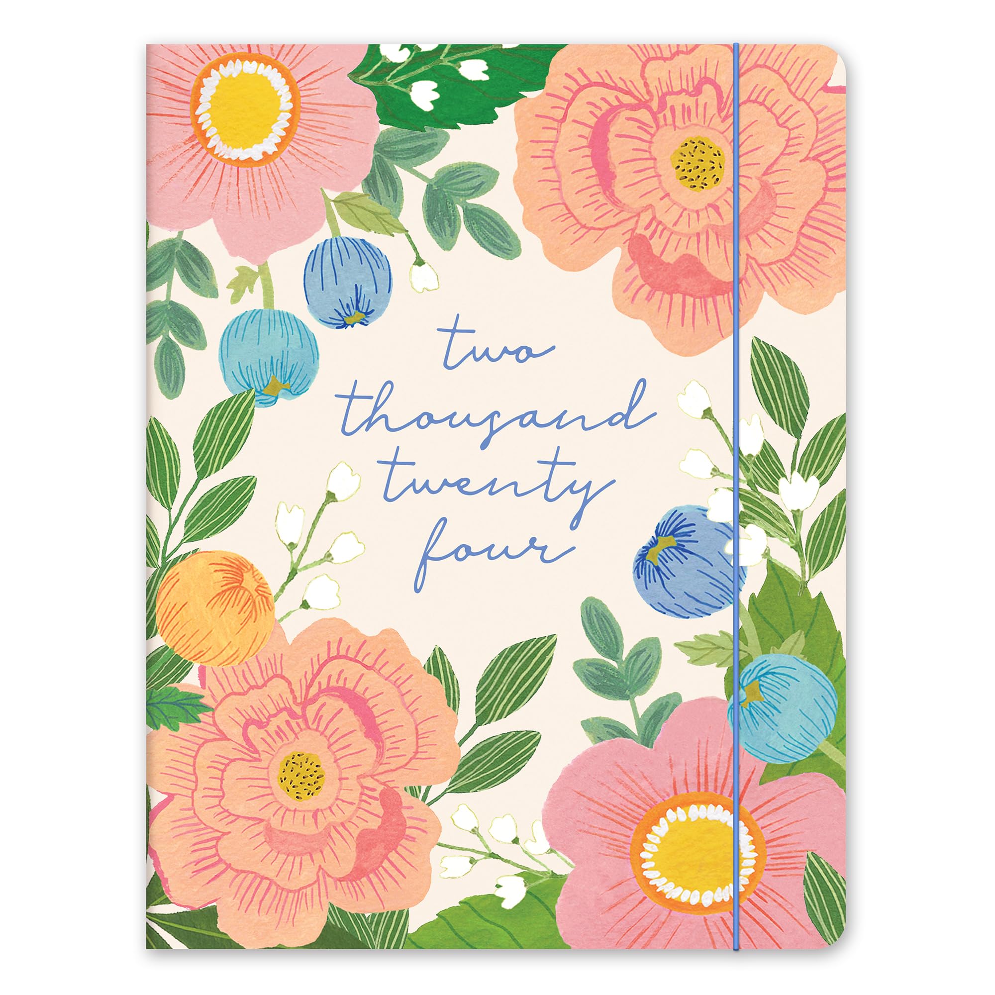 Orange Circle Studio | 2023-2024 Bella Flora Just Right Planner - Monthly Planner - 17-Month Planner Organizer with Full-Color Monthly Views, Storage Pocket & Elastic Closure - (Flower Planner)
