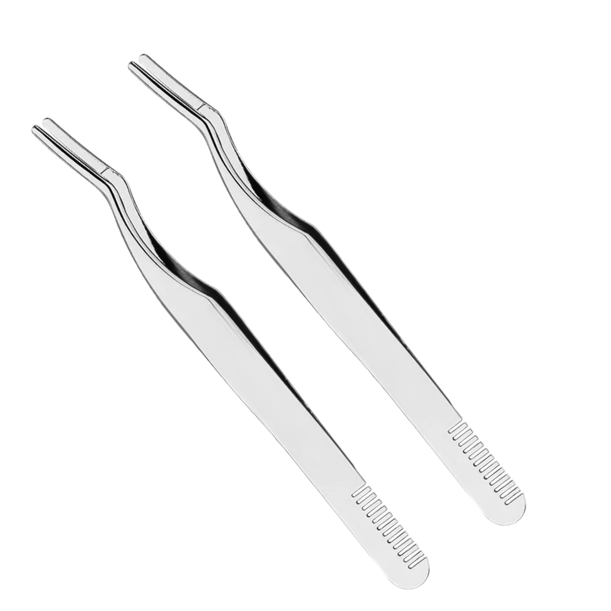 2 Fake Eyelash Extension Applicator for Mistake-Proof Artificial Lash Placement – Ergonomic Slim Design Handle Strip Lashes Individual Eyelash Clusters Wisp Silk Mink DIY Professional Makeup Artists