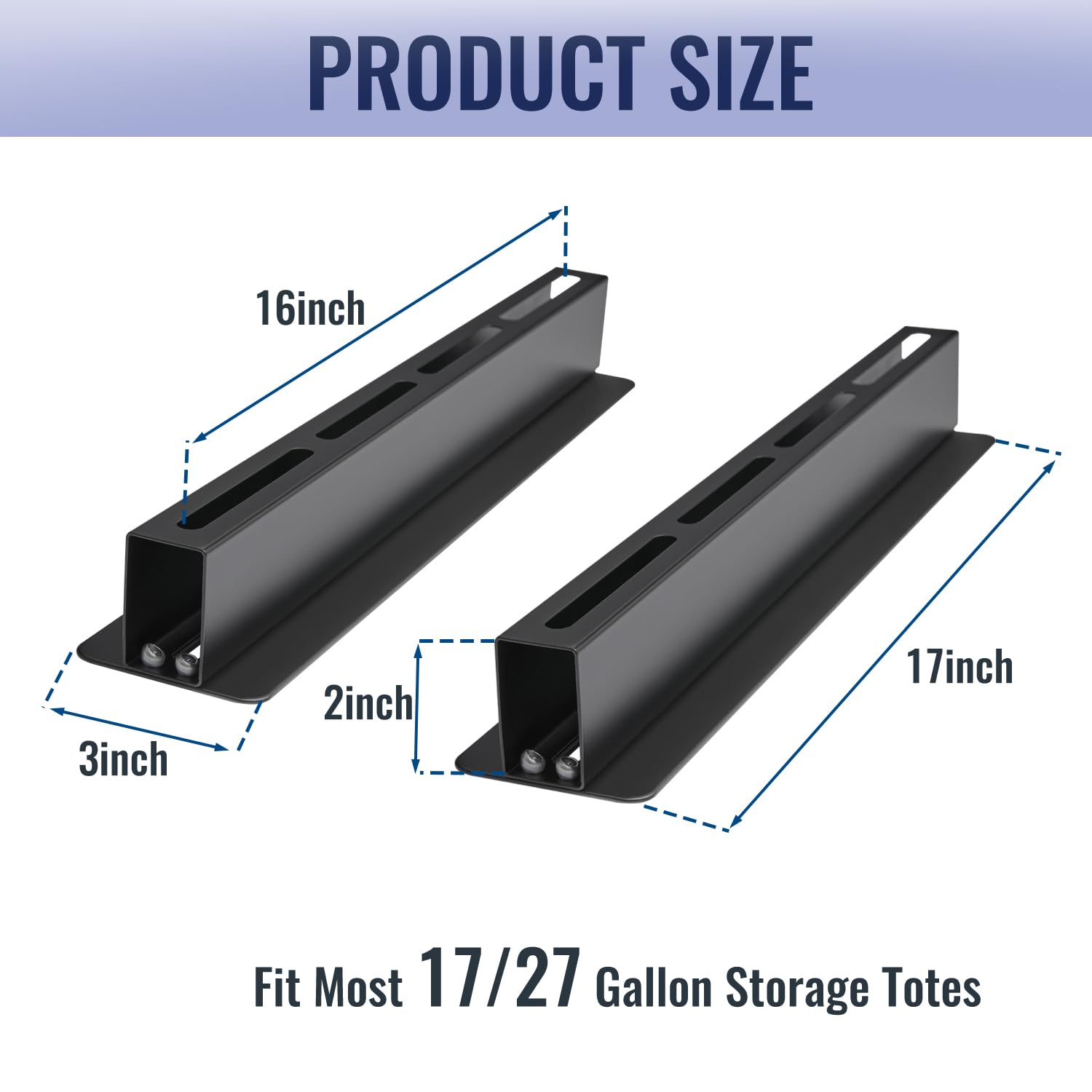 Wallmaster Overhead Storage Bin Rack for 3 Bins, Ceiling Garage Storage Bracket for Holding Gallon Tote, Heavy Duty Metal Storage Organization