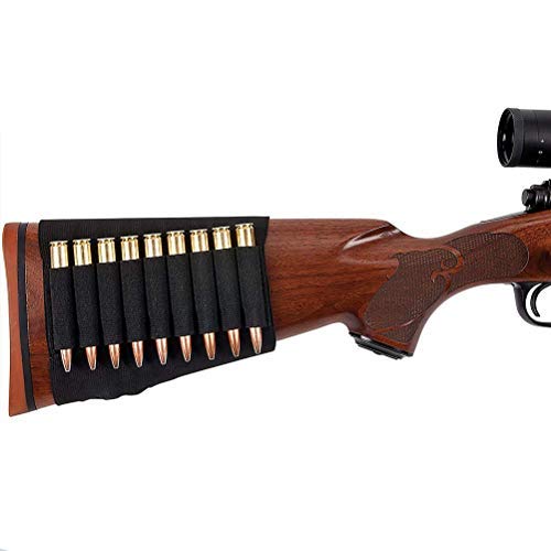 ACEXIER Tactical 9 Rounds Shells Holder Cartridges Ammo Carrier Bullet Pouch for MP 512-36 Elastic Butt Stock Hunting Rifle Accessories