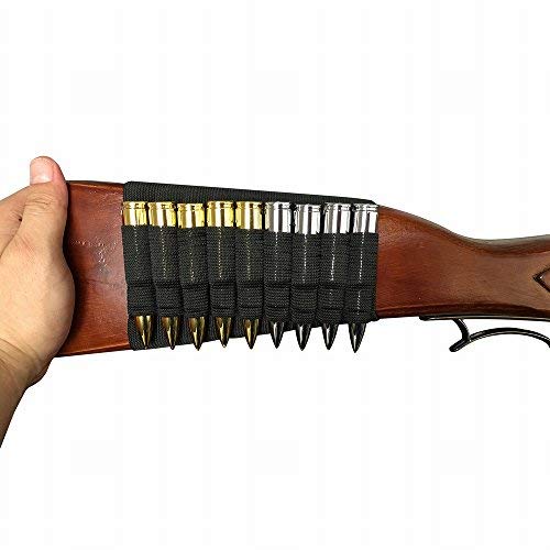 ACEXIER Tactical 9 Rounds Shells Holder Cartridges Ammo Carrier Bullet Pouch for MP 512-36 Elastic Butt Stock Hunting Rifle Accessories