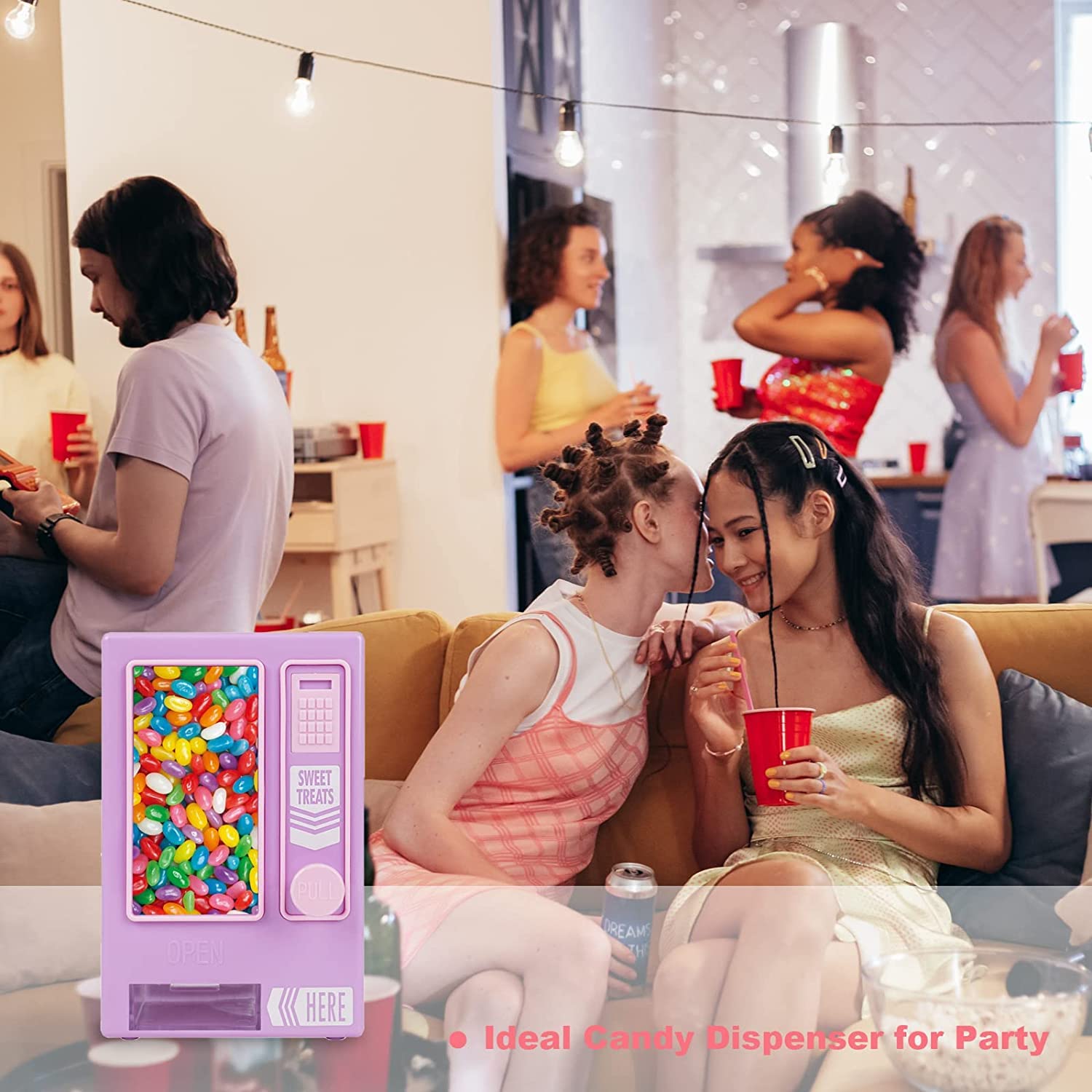 YOBRO Candy Dispenser, Cute Wending Machine for Desktop, Manual Candy Machine, Dispense Mini Candies, Birthday&Christmas Gift for Girls, Gift for Friends Girlfriends, Purple