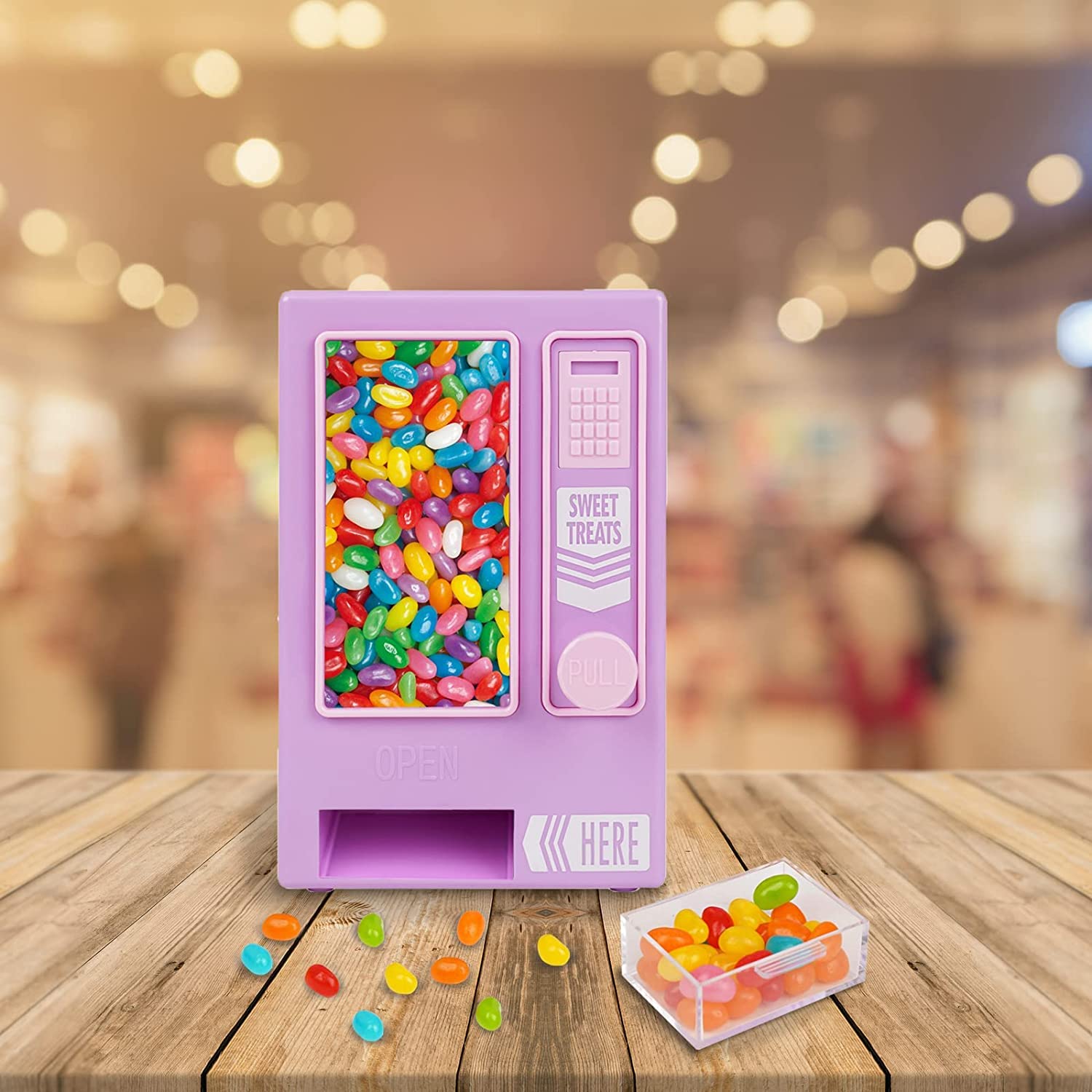 YOBRO Candy Dispenser, Cute Wending Machine for Desktop, Manual Candy Machine, Dispense Mini Candies, Birthday&Christmas Gift for Girls, Gift for Friends Girlfriends, Purple