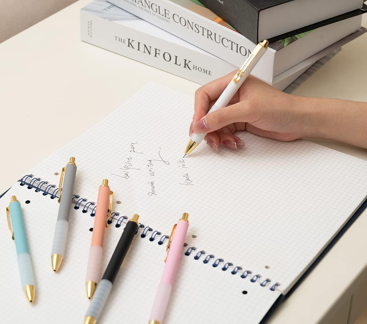 HuoHuair Pens, Pens Fine Point Smooth Writing Pens, Personalized Ballpoint Pens Bulk, Flair Colorful Pens, Black Ink 1.0 mm Journaling Pen, Office Supplies for Women & Men, Note Taking