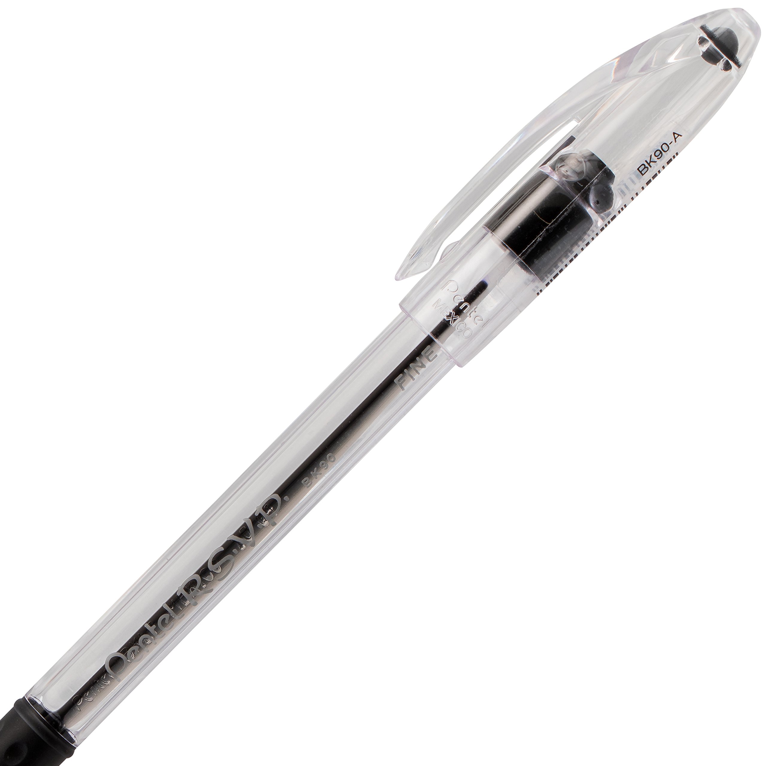 Pentel R.S.V.P. Ballpoint Pen, Fine Line, Black Ink, 5 Pack (BK90BP5A)
