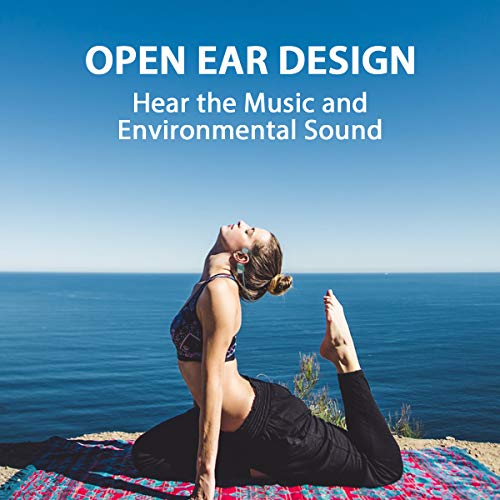 IFECCO Bone Conduction Headphones, Open Ear Wireless Headphones Bluetooth 5.0 with Mic, Waterproof IPX6 Ultra-Lightweight Sport Headsets for Jogging Running Driving Cycling(Green)