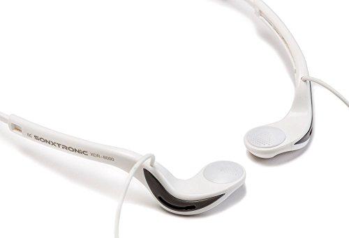 SONXTRONIC White ICE Xdr-8001 Vertical in Ear Ultralight Sport Running Headband Headphones (mdr-w08l Style White and Silver)