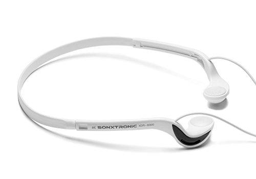 SONXTRONIC White ICE Xdr-8001 Vertical in Ear Ultralight Sport Running Headband Headphones (mdr-w08l Style White and Silver)