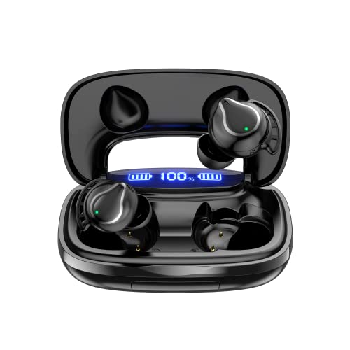 Lankey Pro Ear Buds Wireless,Bluetooth Headphones,180H Playtime Ear Buds with Microphone, IPX8 Waterproof in Ear Headphones with Digital Display,Touch Control for Sports,Work,Gym(Black)