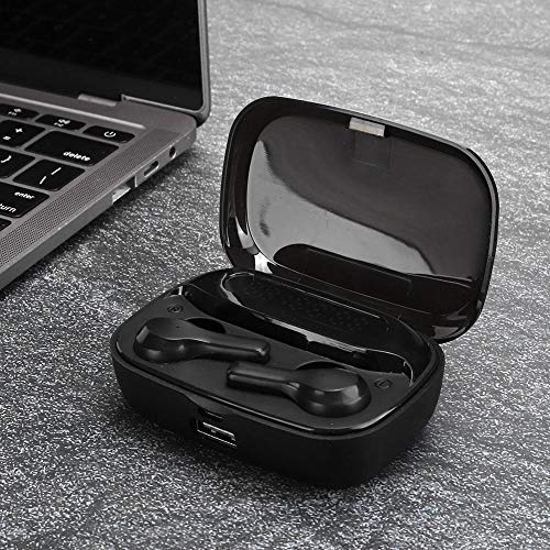 Zopsc Digital Display Bluetooth Earphone IPX4 Life Grade Waterproof Black Wireless Earbuds Intelligent in-Ear Sports Headphone(Black)
