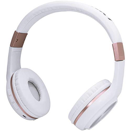 Blaupunkt Bluetooth Over-The-Ear Headphones with Microphone (White and Rose Gold)
