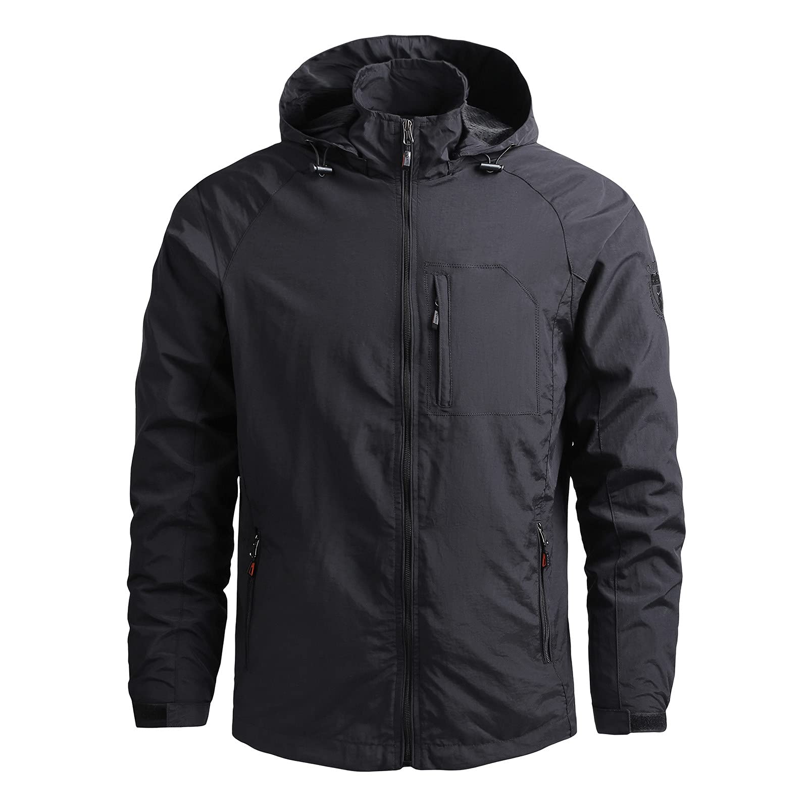 Men's Rain Jacket Waterproof Breathable Hooded Windbreaker Jacket Men's Outdoor Sports Jackets Lightweight Coat