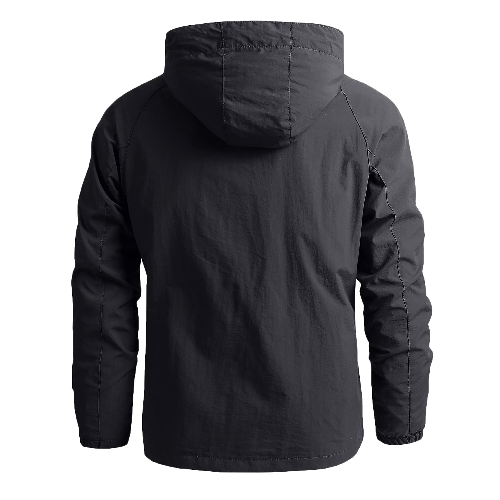 Men's Rain Jacket Waterproof Breathable Hooded Windbreaker Jacket Men's Outdoor Sports Jackets Lightweight Coat