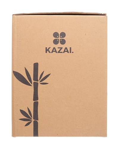 Kazai.®️ Bamboo Bathroom Trash Can | Soft Close and Slip-Resistant | 3L / 0.8 Gall. | Stainless Steel | White